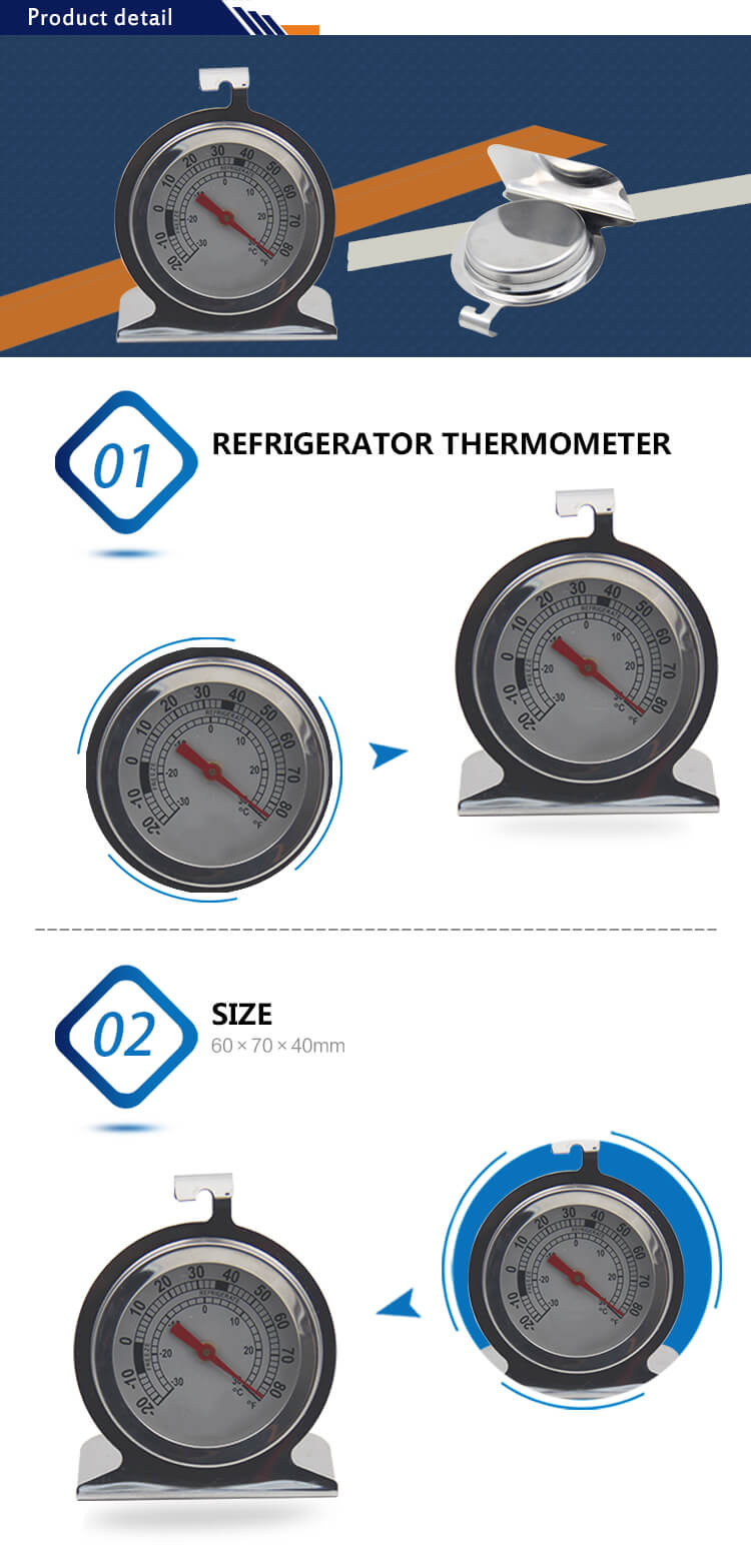 Freezer Refrigerator Thermometers Large Dial Thermometer Dual-Scale ...